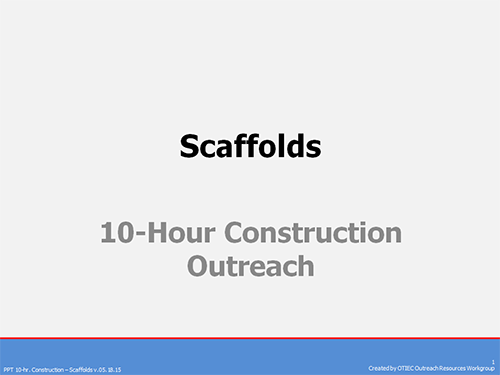 OSHA 10-Hour Construction Industry Outreach Trainer Presentations ...